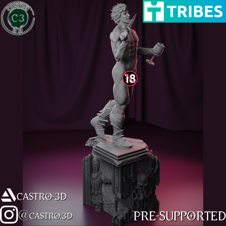 3D Printable NSFW Vampire Spawn - BG3 32mm and 75mm miniature by Castro3D